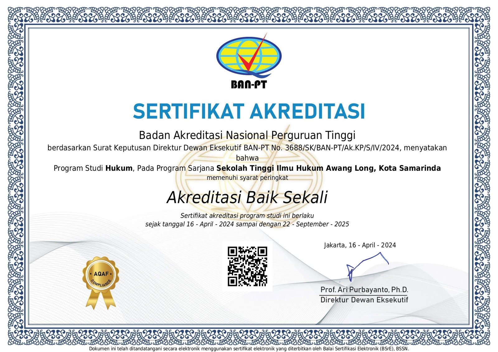 Akreditasi – STIH Awang Long